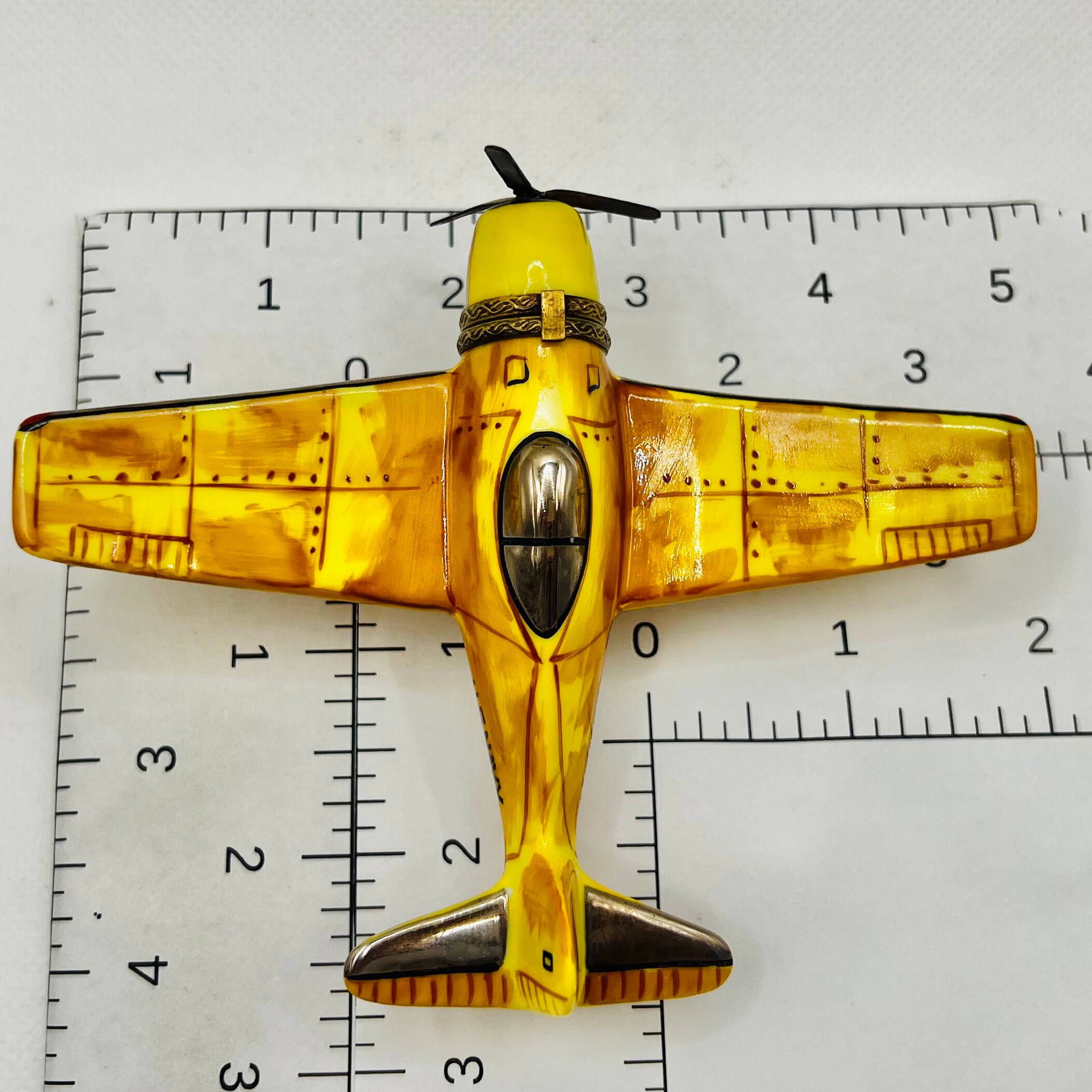 WWII War Plane Limoges Trinket Box Peint Main France Rare Airplane ...