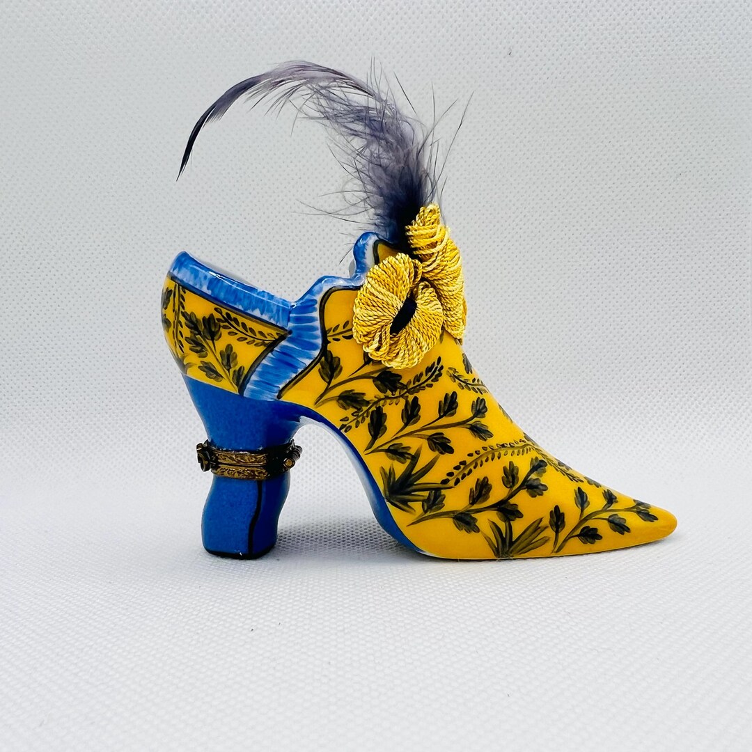Stunning SHOE W/ Feather ~ Limoges Trinket Box (LIMITED EDITION of 300 ...