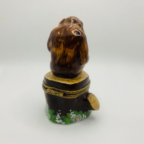 Vintage Limoges france peint main artist signed monkey trinket box ...