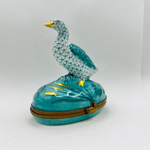 RARE Beautiful DUCK ~ **herend Style** Fishnet Pattern ~ Limoges ...