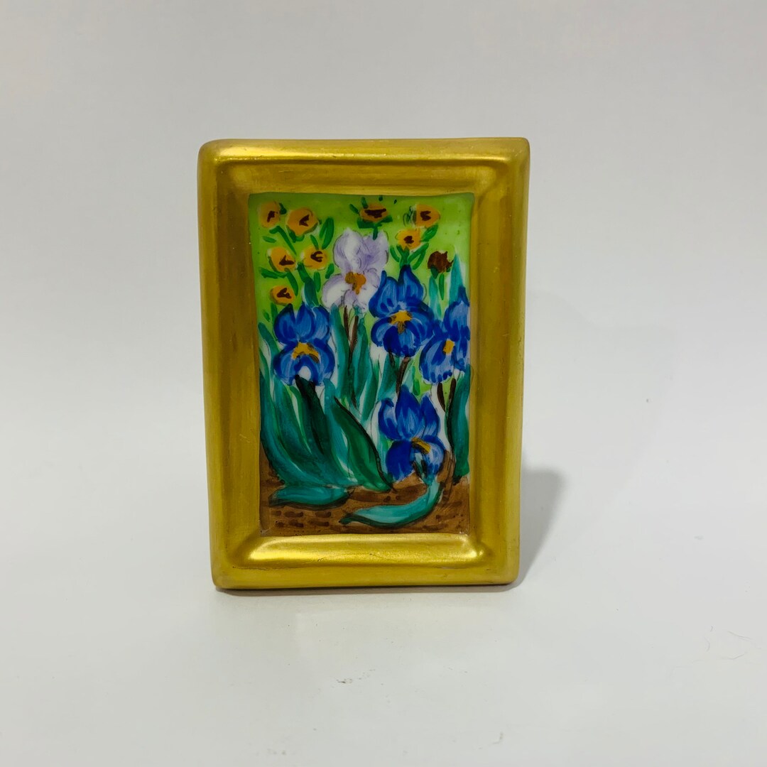 Beautiful IRISES by Vincent Van Gogh Limoges Trinket Box Peint Main ...