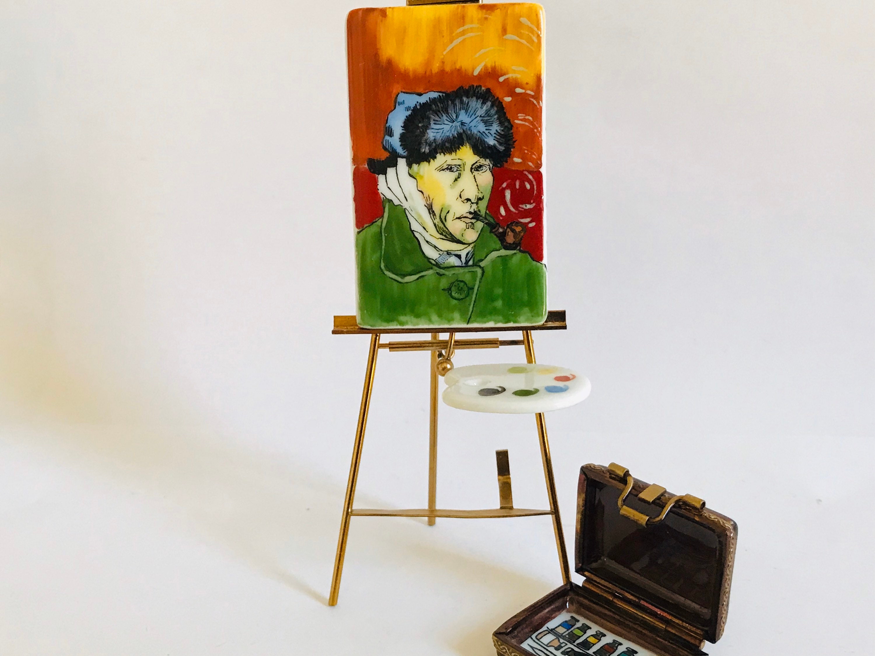RARE Van Gogh Self-portrait on Easel ~ Limoges Trinket Box ~ Gérard ...