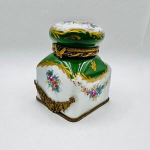 Antique Limoges INKWELL ~ Limoges Box ~ Peint Main (hand-painted) in ...