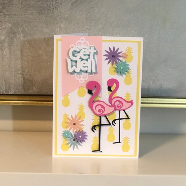 Flamingo Get Well Card - Etsy