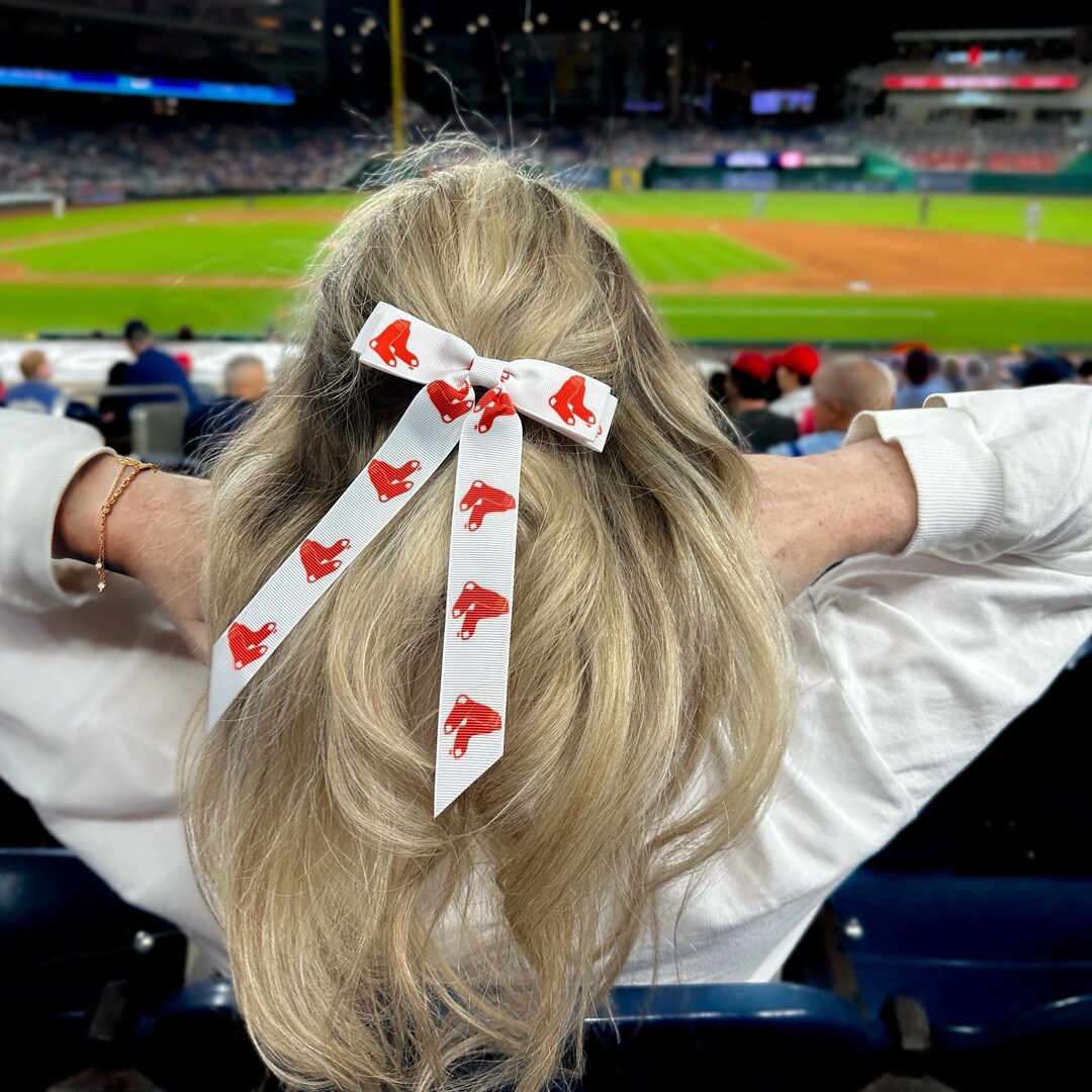 Red Sox Long Tail Hair Bow - Etsy