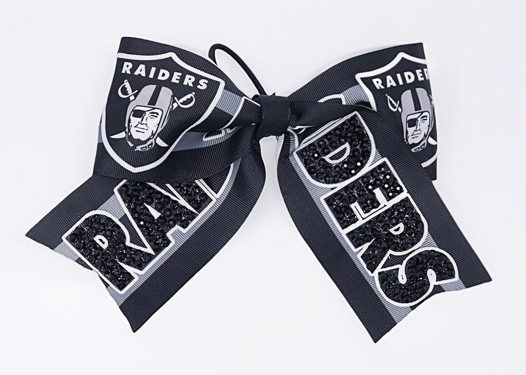Swarovski Rhinestone Las Vegas Raiders Hair Bow - Etsy