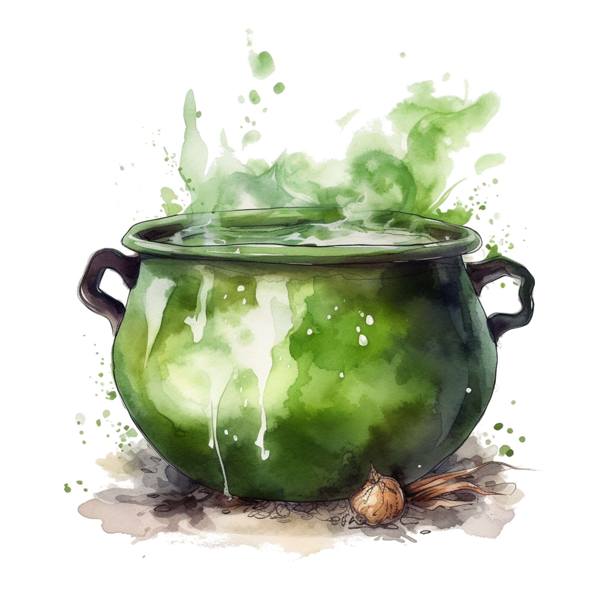 Green Witch Clipart PNG Set, 20 Witch Clipart, Commercial Use ...