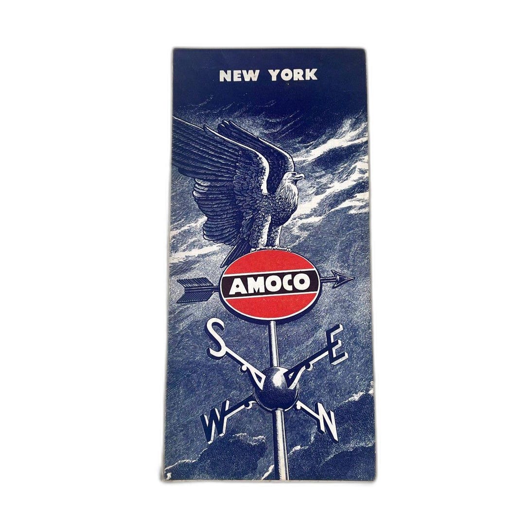 Vintage 1950s Amoco New York State Map - Etsy