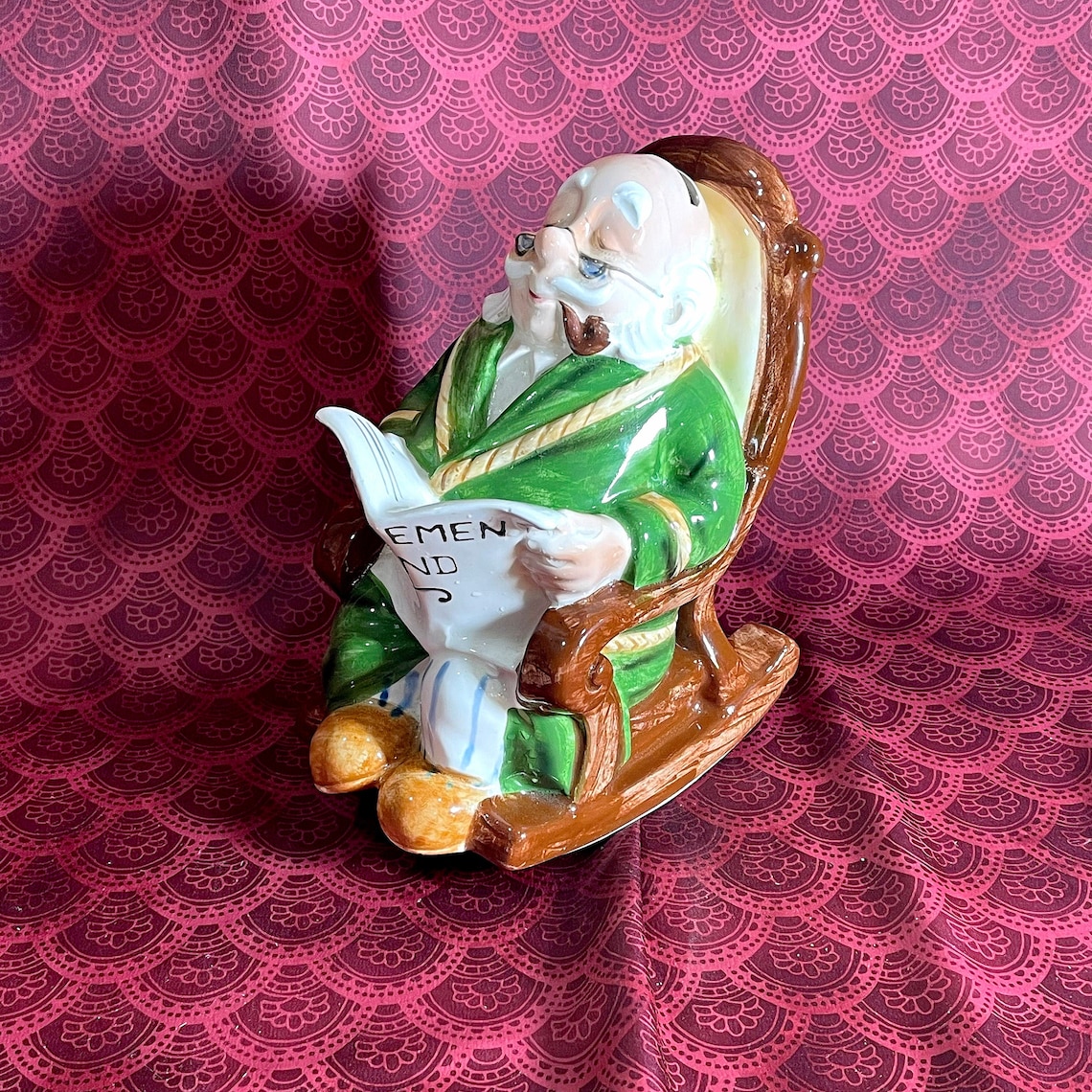 Vintage Old Man in a Rocking Chair Retirement Fund Ceramic | Etsy