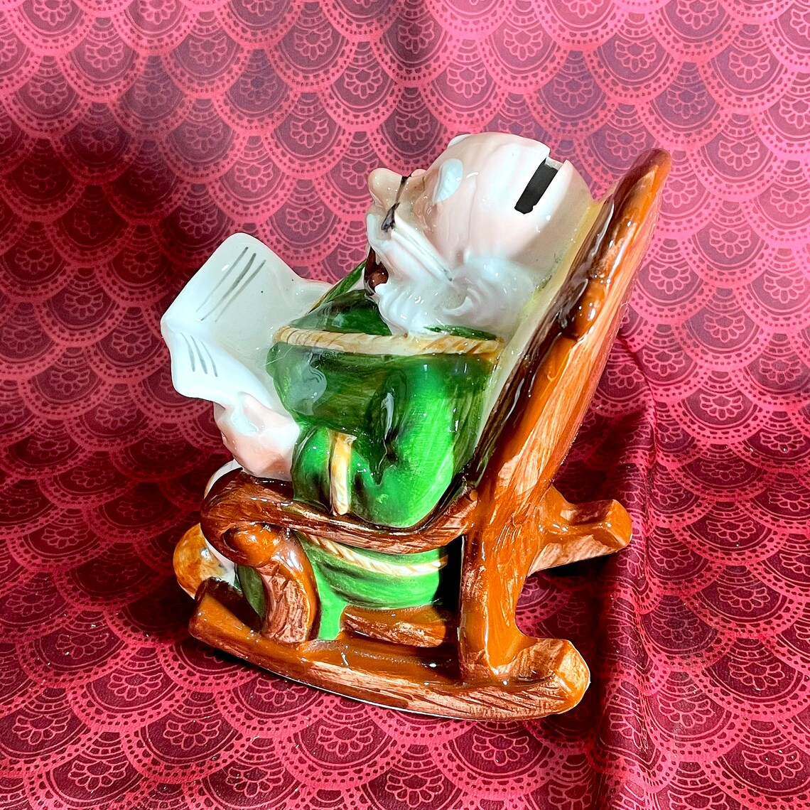 Vintage Old Man in a Rocking Chair Retirement Fund Ceramic | Etsy