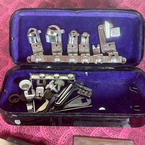 Vintage White Metal Sewing Machine Box With Accessories - Etsy