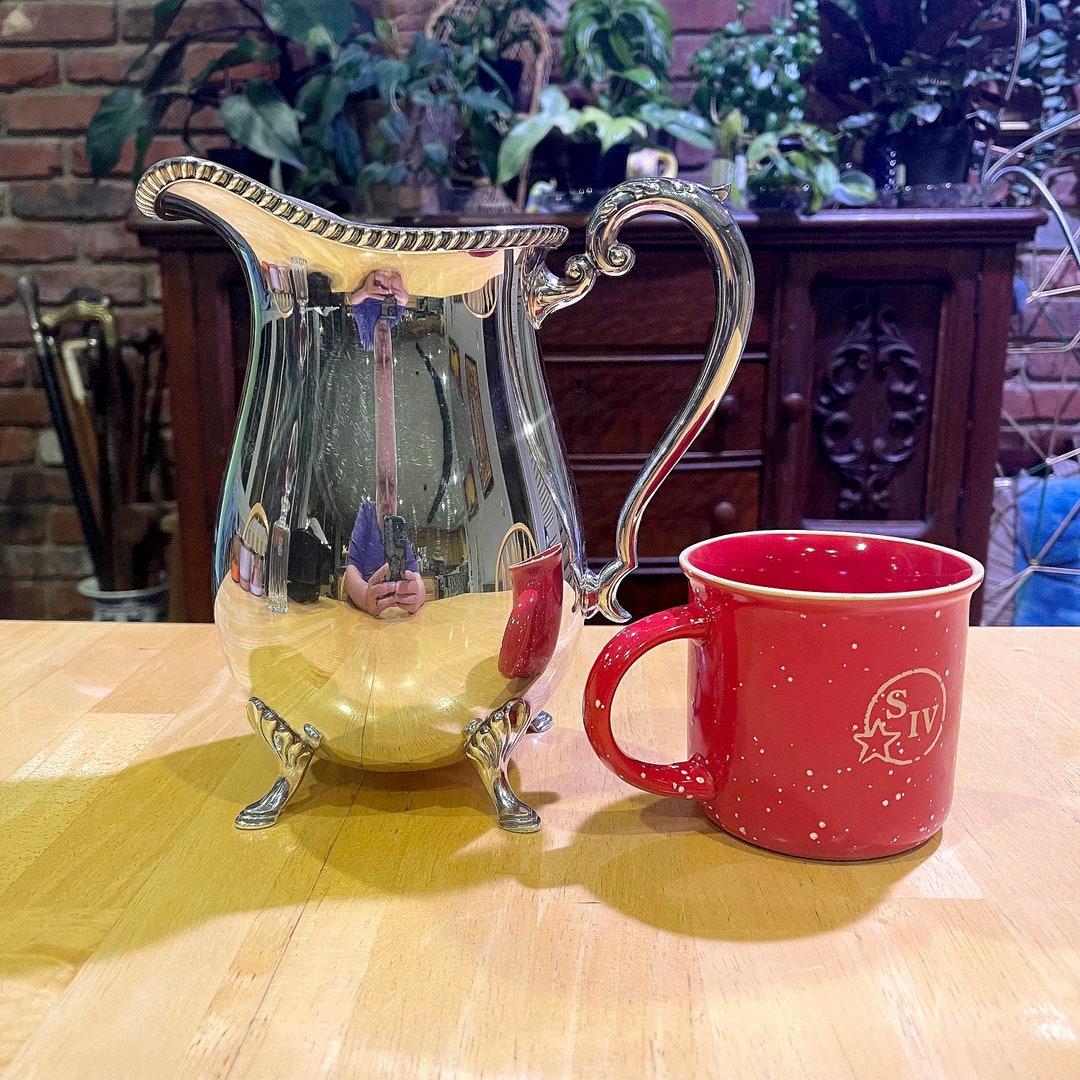 Vintage Ornate Crescent Large Silverplate Pitcher Very Good - Etsy