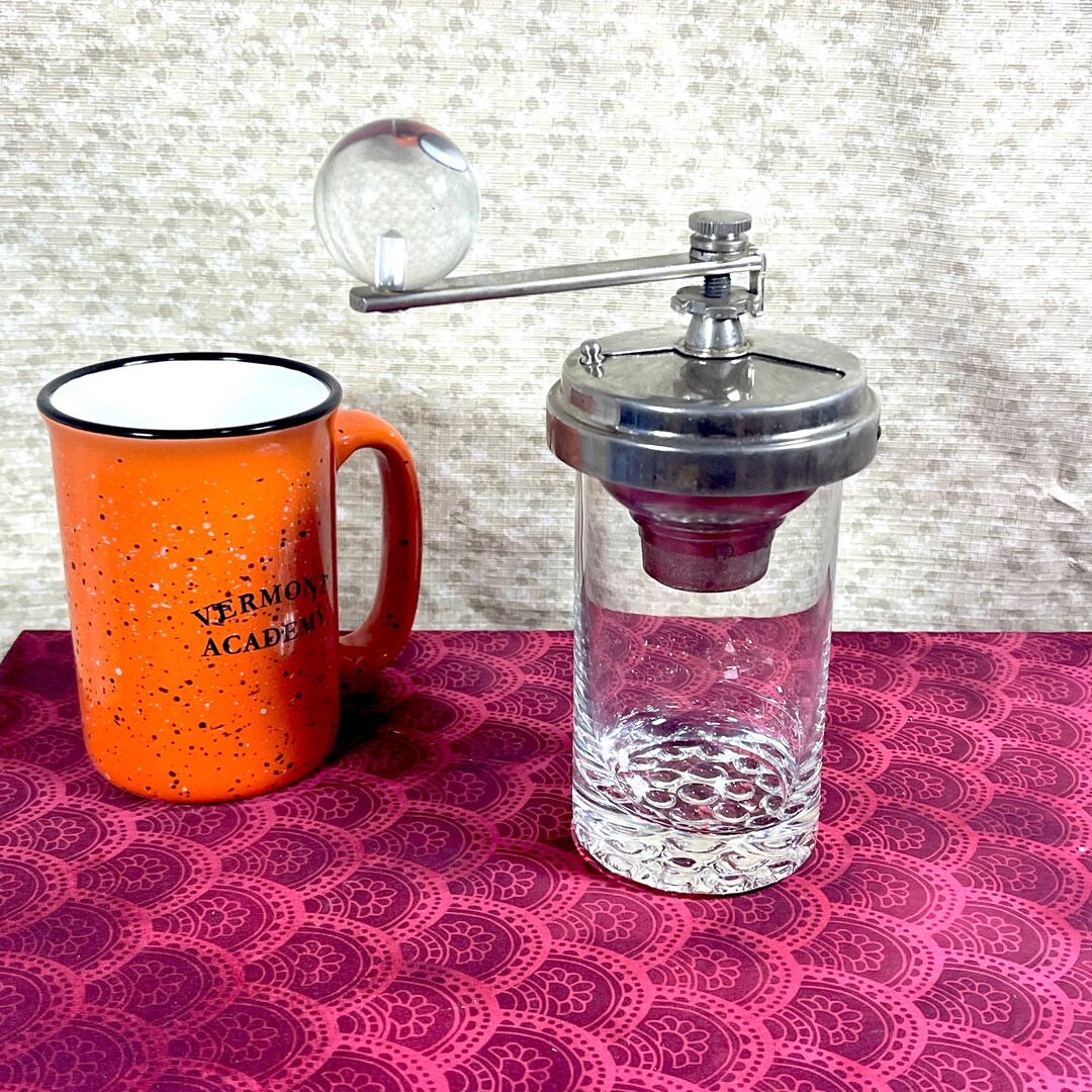 Vintage 70's / 80's Glass & Metal Saffron and Spice Grinder Powderer ...