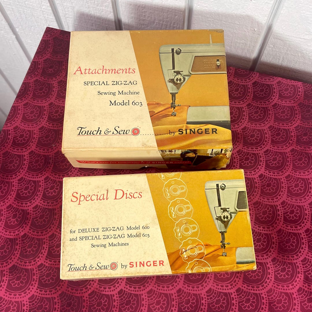 Vintage Singer Zigzag Attachments 161819 & Fashion Discs 21976 for 603 ...