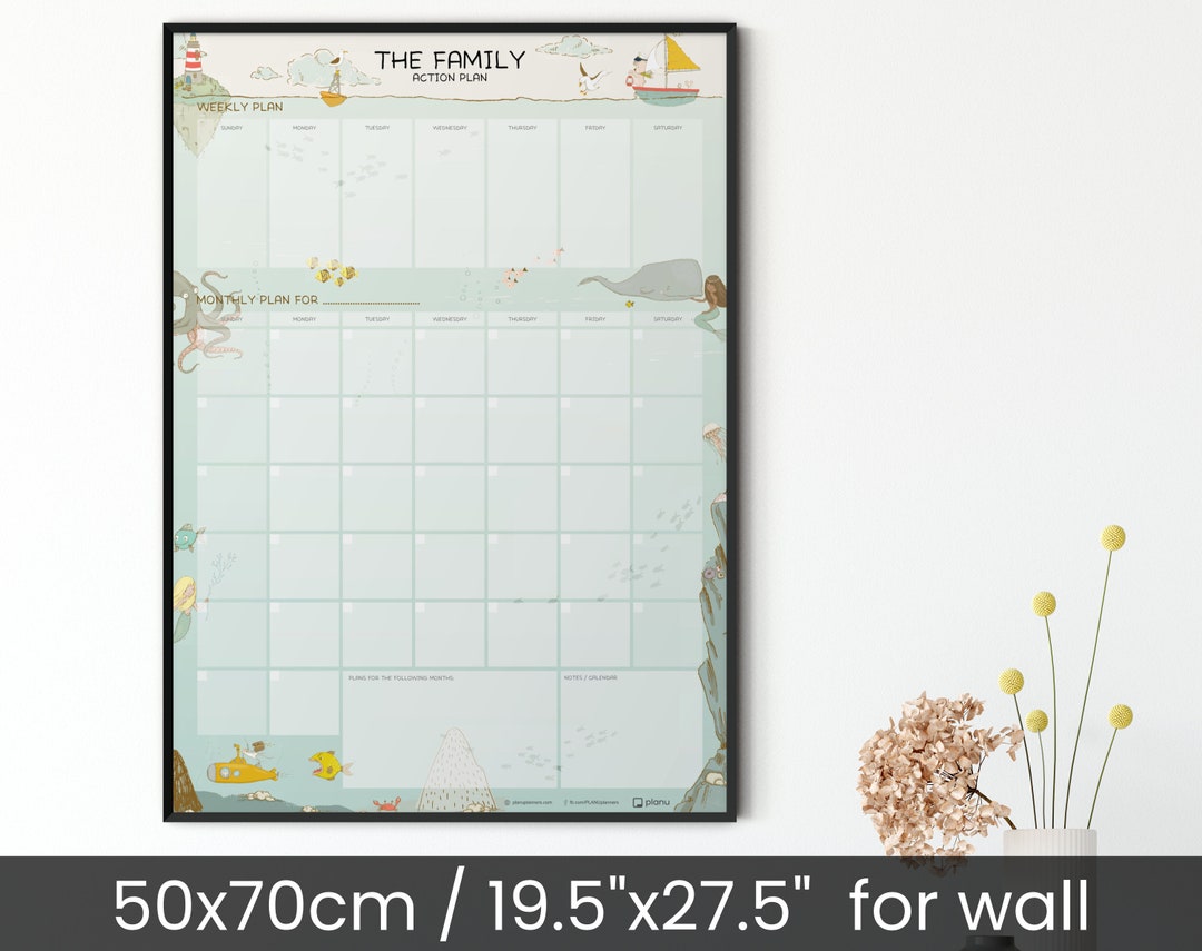 Wall Planner Family Planner Family Calendar Dry Erase - Etsy
