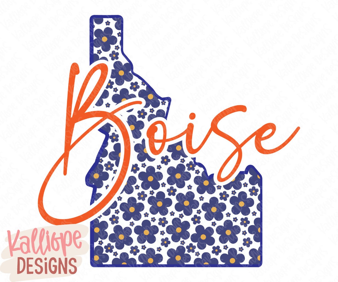 Boise Idaho PNG, Idaho State PNG, Floral Idaho Sublimation, Blue and ...
