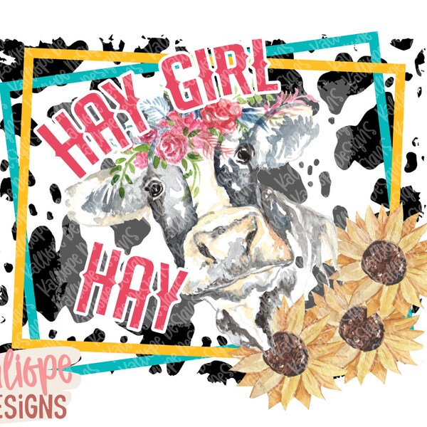 Hay Girl Hay Cow Sublimation - Etsy