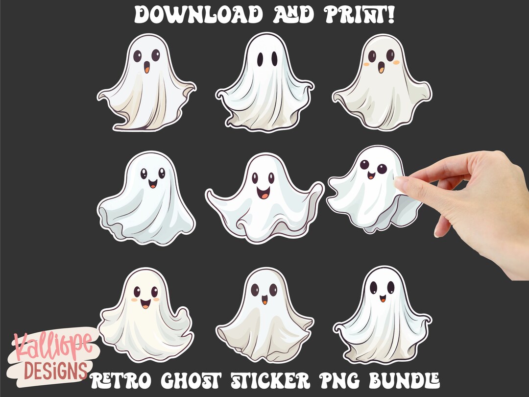 Ghost Stickers PNG, Cute Downloadable Ghost Stickers, Printable ...
