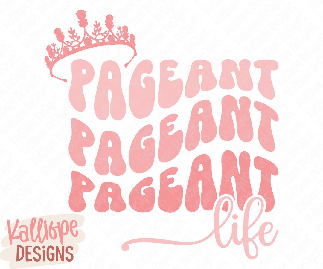 Retro Pageant Life SVG, Tiara SVG, Crown SVG, Pageant Mom, Beauty Queen ...