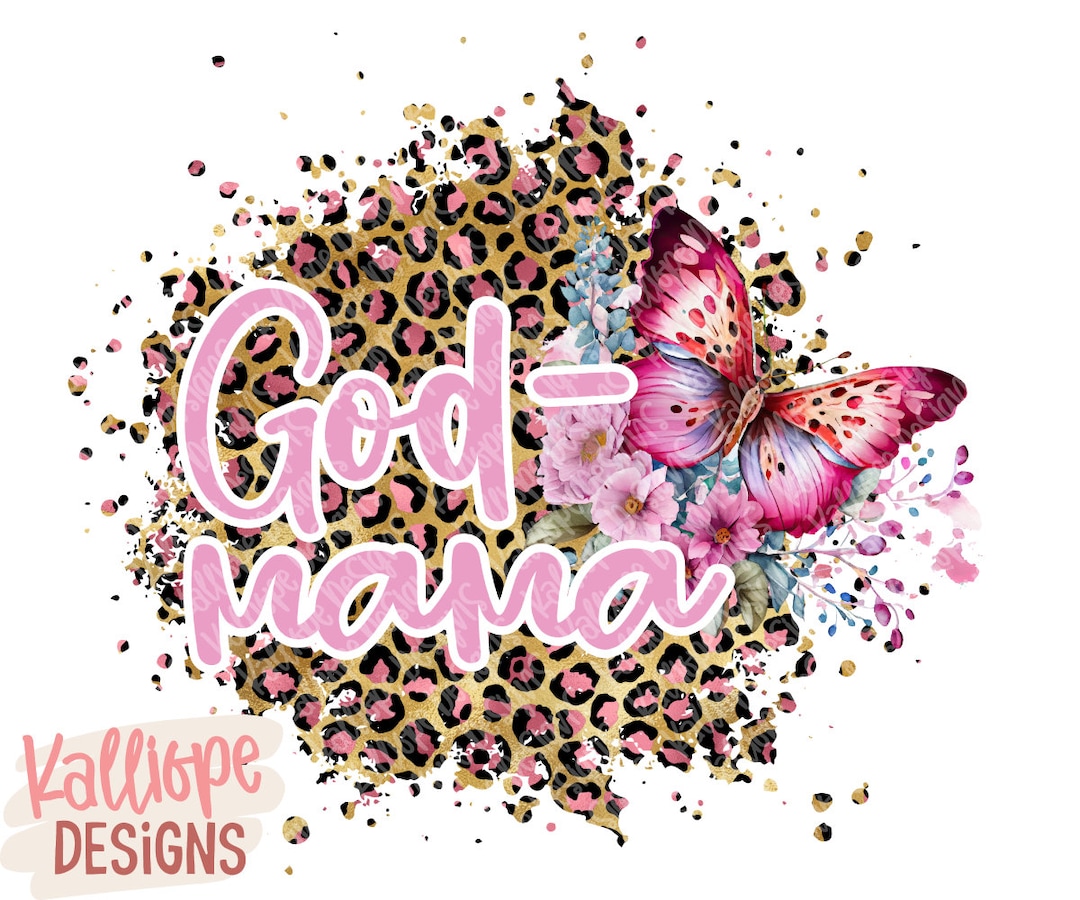 God Mama Png, Butterfly God Mother Png, Leopard Print Png, Baptism Png ...