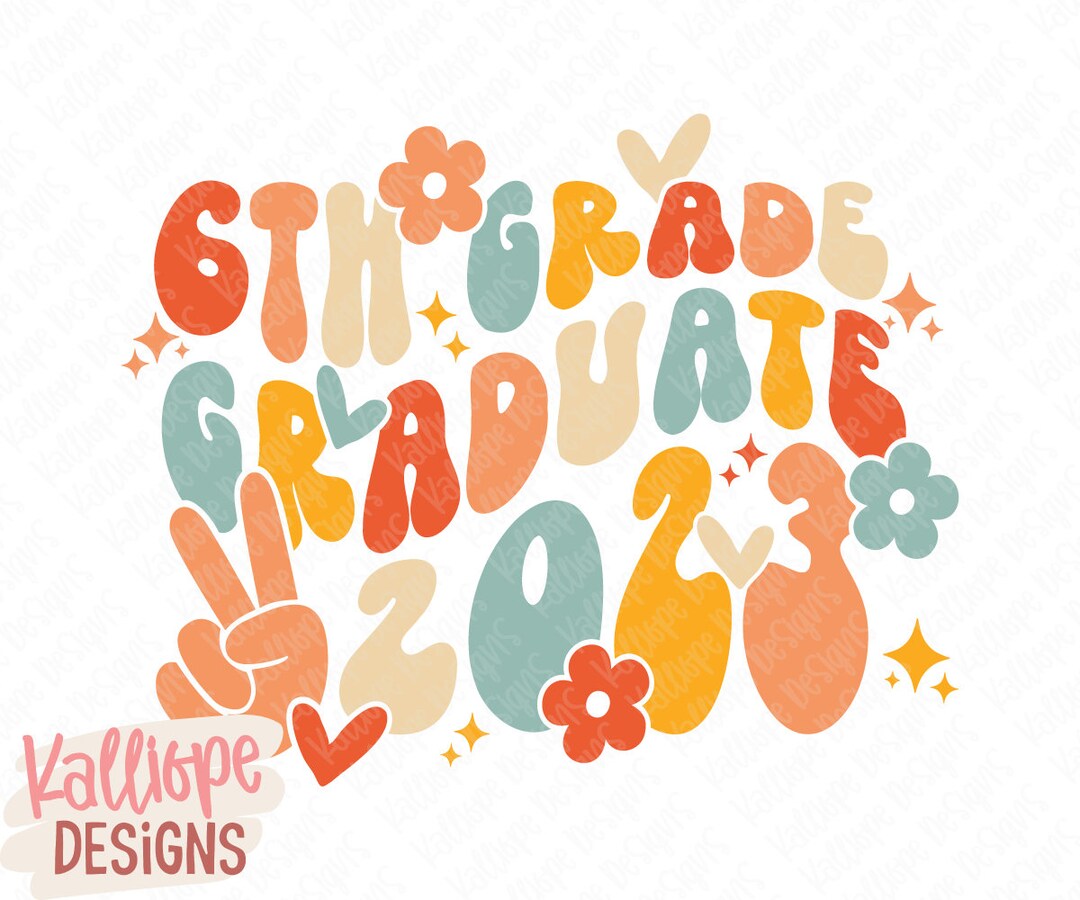 6th Grade Graduate Svg, Sixth Grade Grad Svg, Wavy Graduation Svg ...