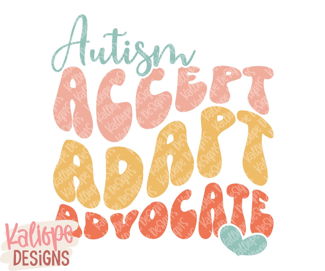 Accept Adapt Advocate Svg Retro Neurodiversity Svg Autism - Etsy
