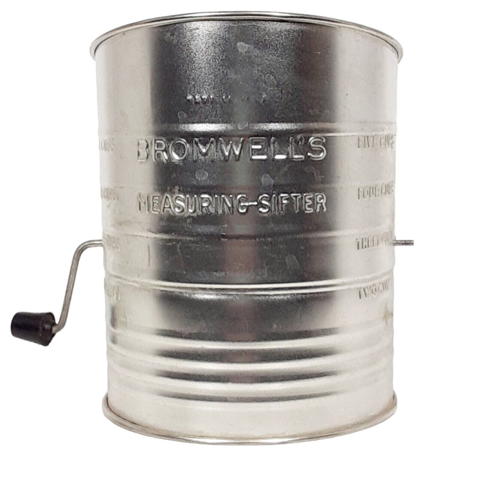 Bromwell's Measuring Sifter, Black Crank Handle, Five Cup Vintage ...