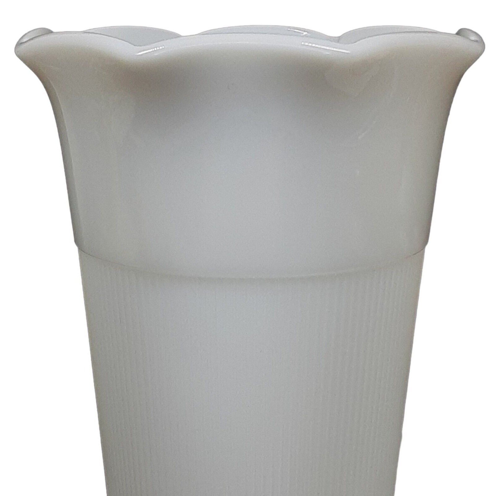 Vintage Milk Glass Fluted Vase With Ruffled Scalloped Rim - Etsy