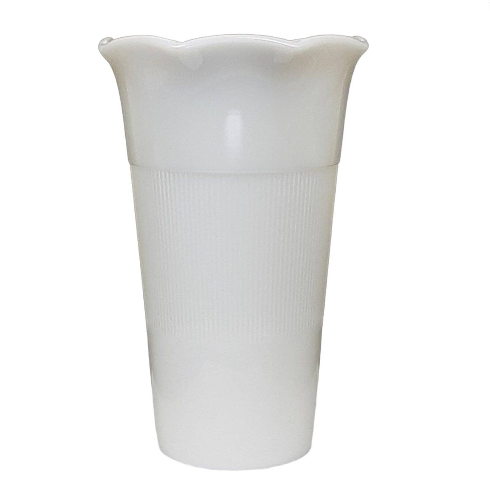 Vintage Milk Glass Fluted Vase With Ruffled Scalloped Rim - Etsy
