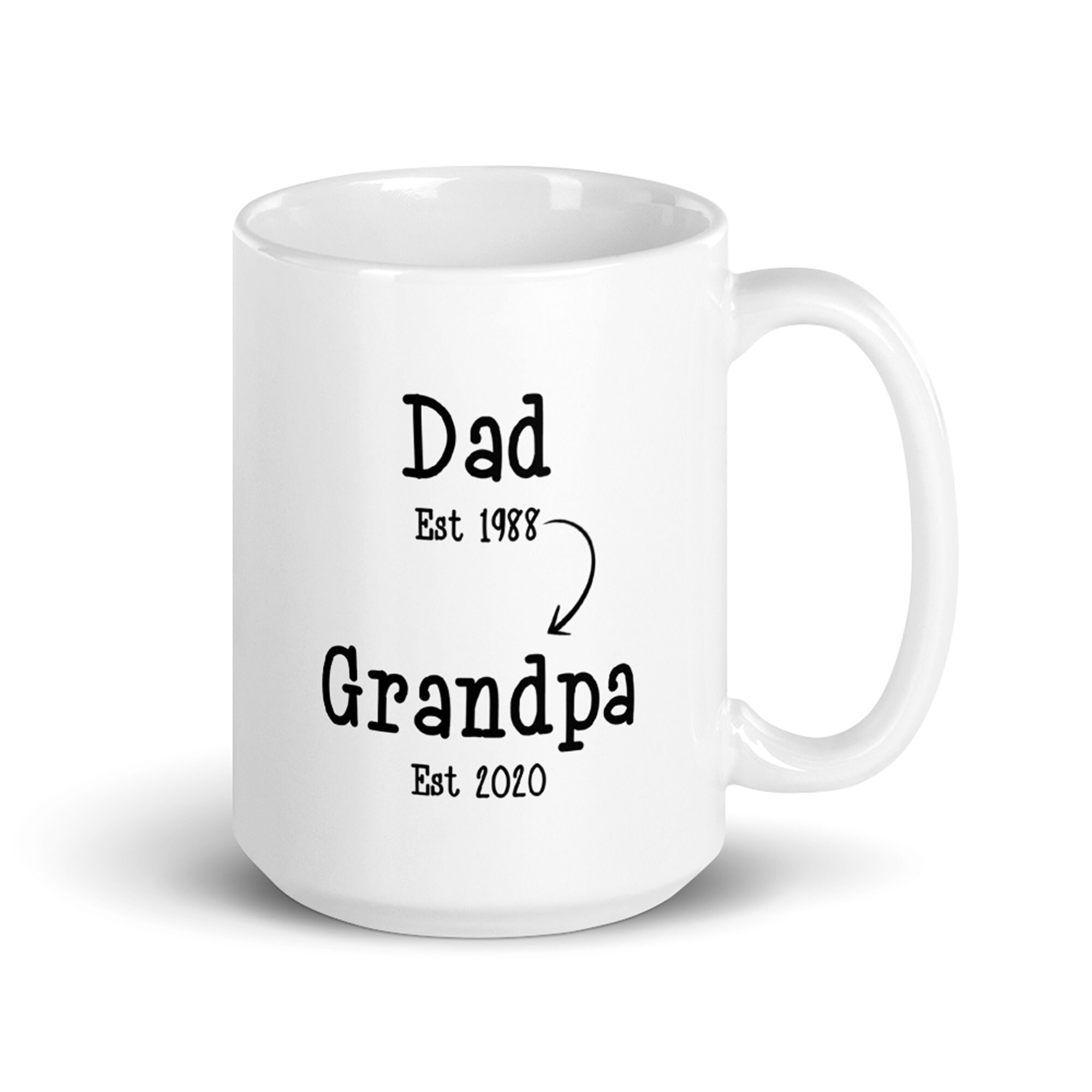 Personalized New Grandpa Coffee Mug Customize Dates And Etsy