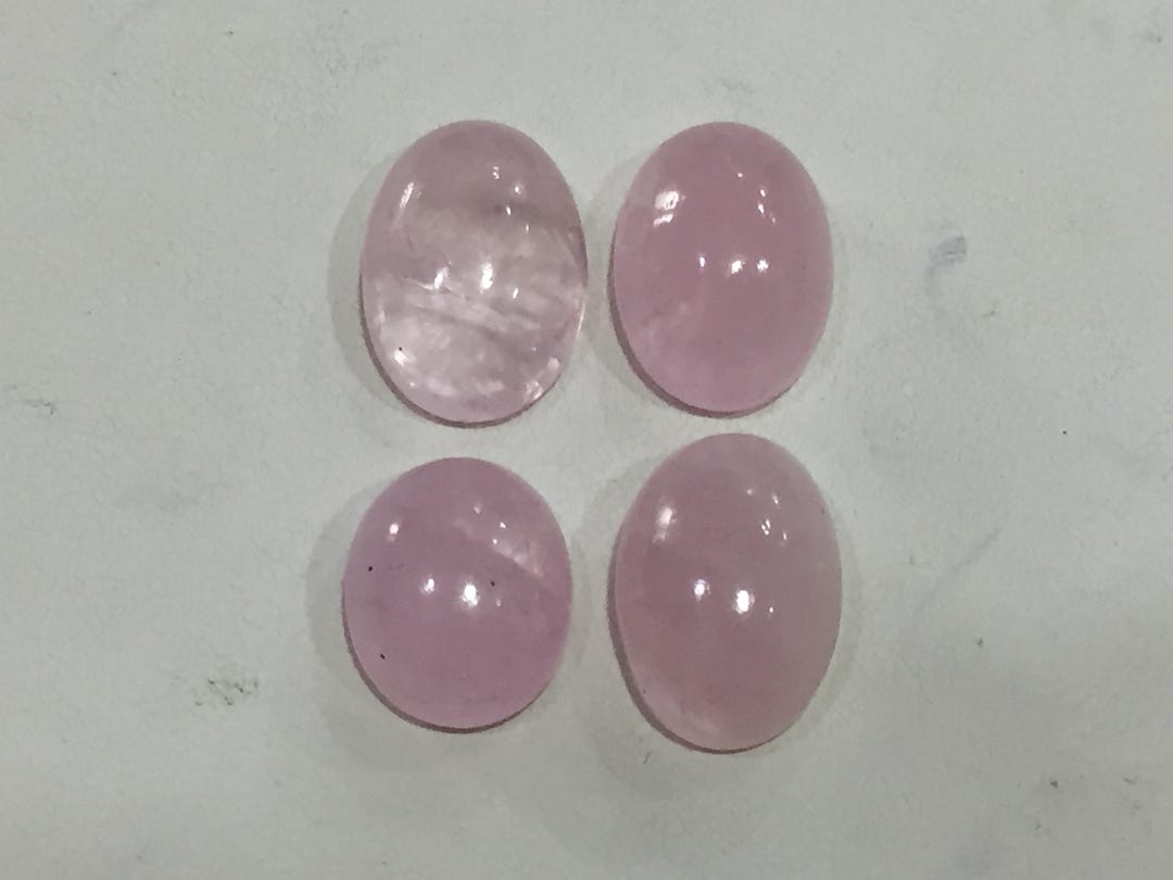 Morganite Cabochons: 4-piece Lot, Hand Polished Gemstones (27.70 Crt ...