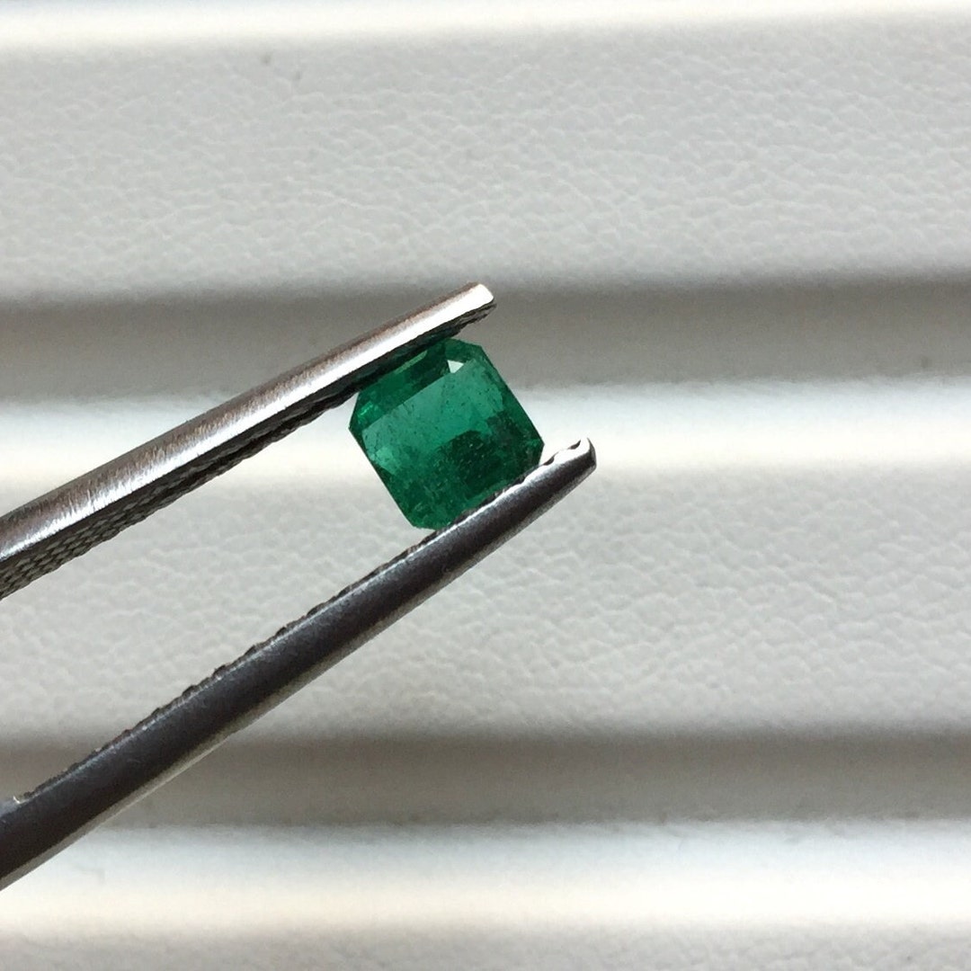 Natural Zambia Emerald Cut Gemstone, Emerald Gemstone Emerald Cut 1.10 ...