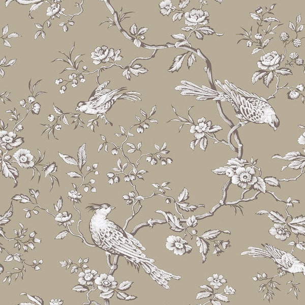Bird Toile Fabric - Etsy