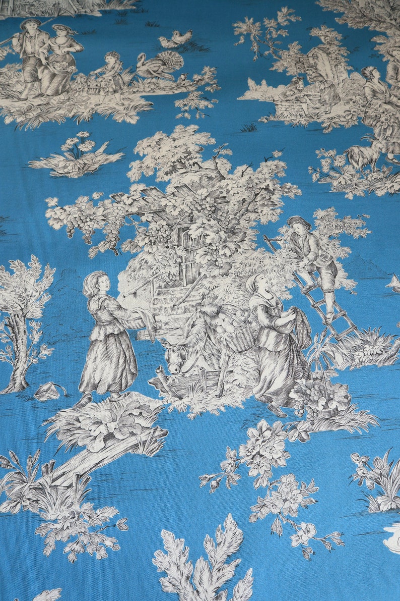 Toile De Jouy French Country Style Fabric - Etsy