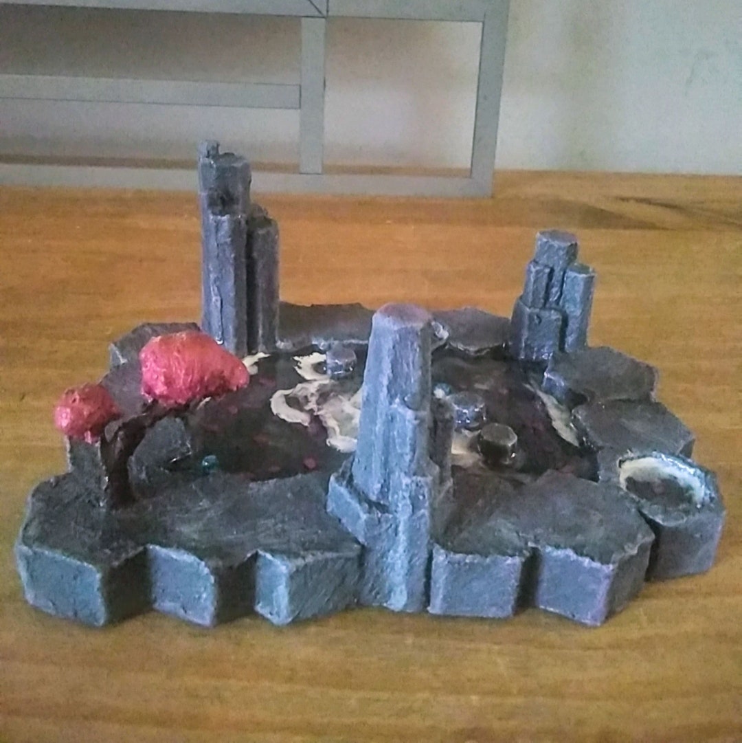 Diorama-narrow Hexagonal Cliffs Lake - Etsy