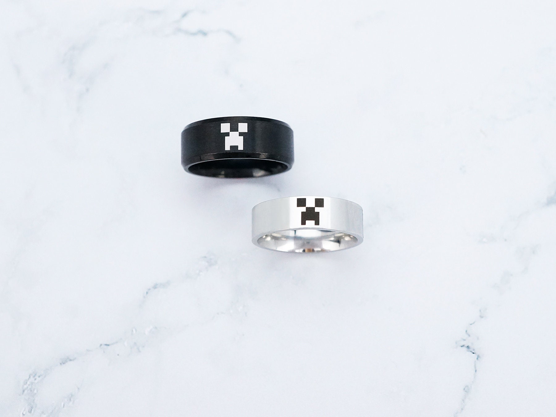 Minecraft Rings for Couple Minecraft Gaming Inspired Rings - Etsy