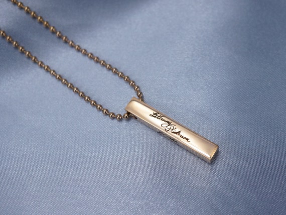 Custom Signature Necklace Stainless Steel Actual Handwriting | Etsy