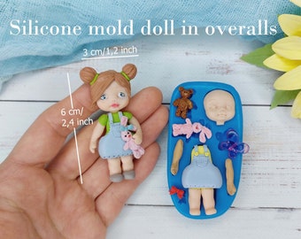 Silicone Mold of Smiling Doll RED Size 4,7х2,3 Cm/1,85х0,9 Inch for ...