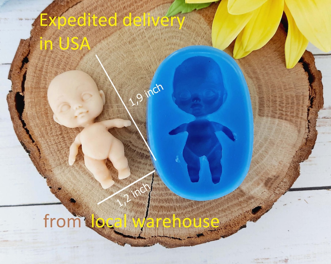 Silicone Mold of Doll Size 4,9х3 Cm/1,9х1,2 Inch for Polymer Clay Resin ...