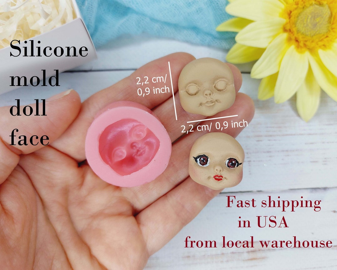 Silicone Mold Doll Face (RED) Size 2,2х2,2 Cm/0,9х0,9 Inch for Polymer ...