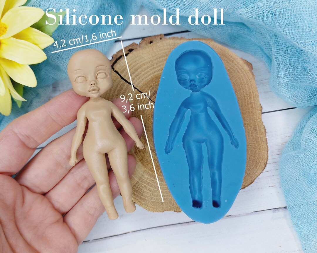 Silicone Mold of Doll Size 9,2х4,2 Cm/3,6х1,6 Inch for Polymer Clay ...
