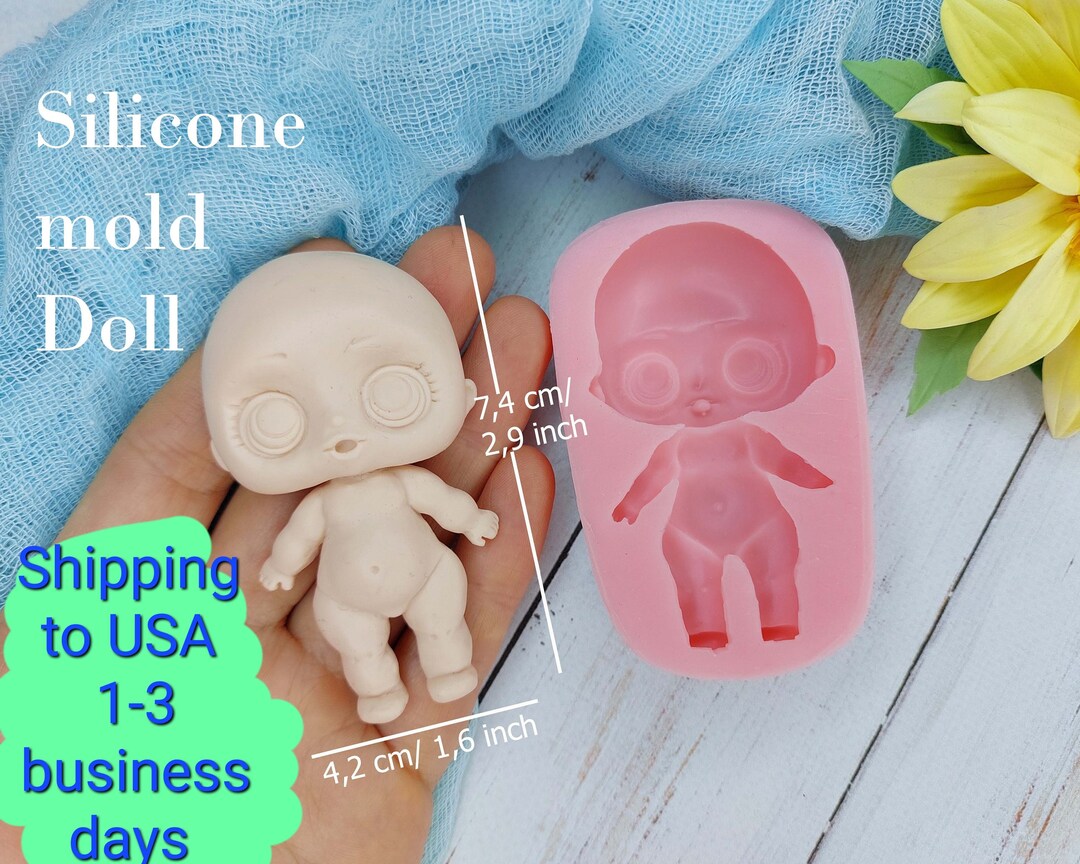 Silicone Mold of Doll Size 7,4х4,2 Cm/2,9x1,6 Inch (RED) for Polymer ...