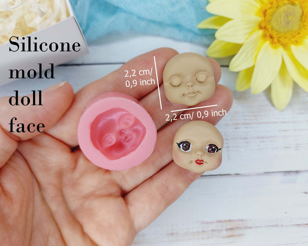 Silicone Mold Doll Face (RED) Size 2,2х2,2 Cm/ 0,9х0,9 Inch Doll Face ...