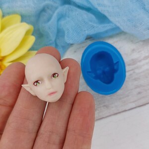 Silicone Mold Elf Face/ Doll Face Size 3х3 Cm/1,37х1,37 Inch Doll Mold ...