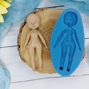 Silicone Mold of Doll Size 9,2х4,2 Cm/3,6х1,6 Inch for Polymer Clay ...