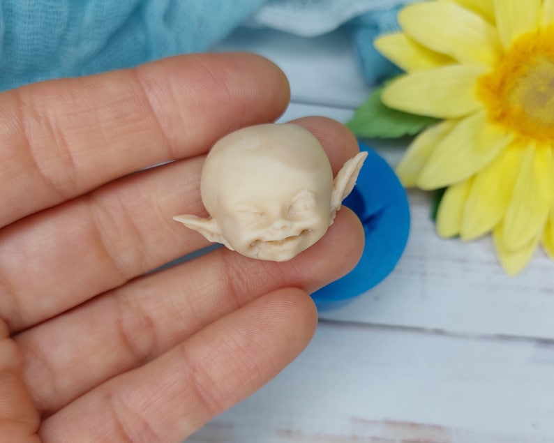 Silicone Mold Elf Face, Doll Face Size 0,86 х 1,46 Inch for Polymer ...