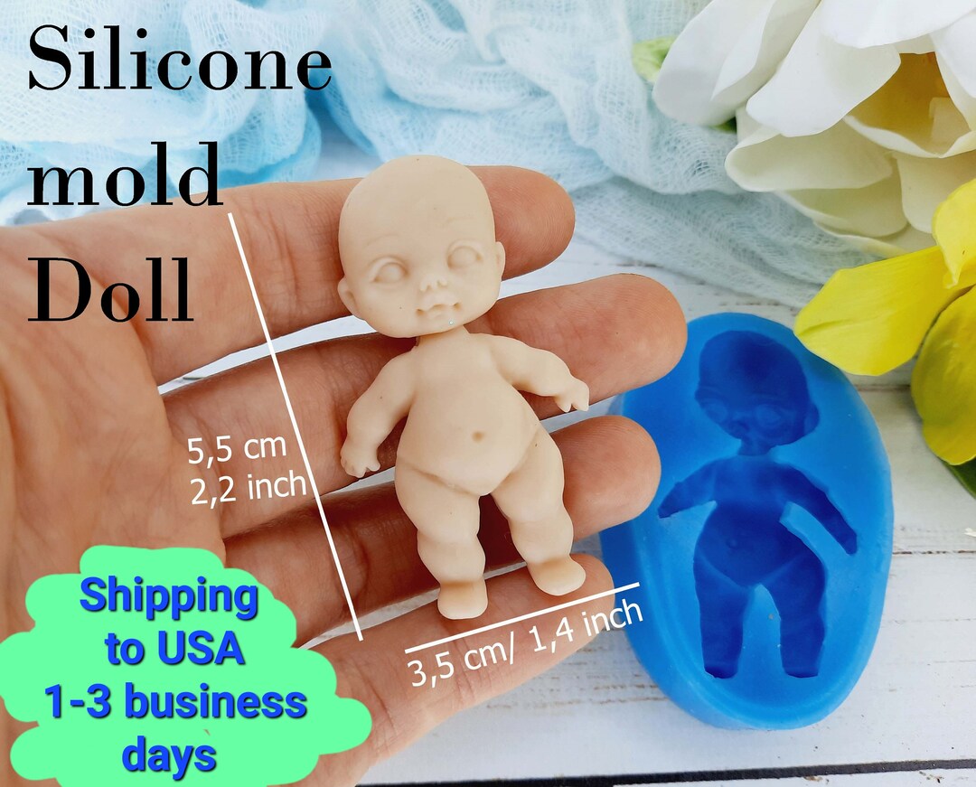 Silicone Mold of Doll Size 5,5х3,5 Cm/3,5х1,4 Inch for Polymer Clay ...
