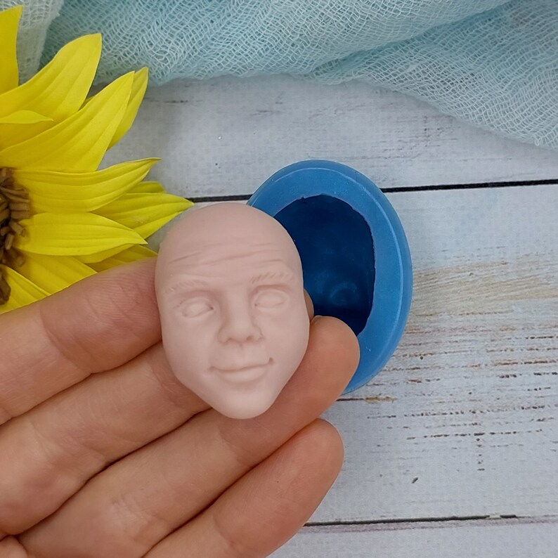 Silicone Mold Santa Face/ Man Face Size 2,4х3,5 Cm /0,94x1,4 Inch Mold ...