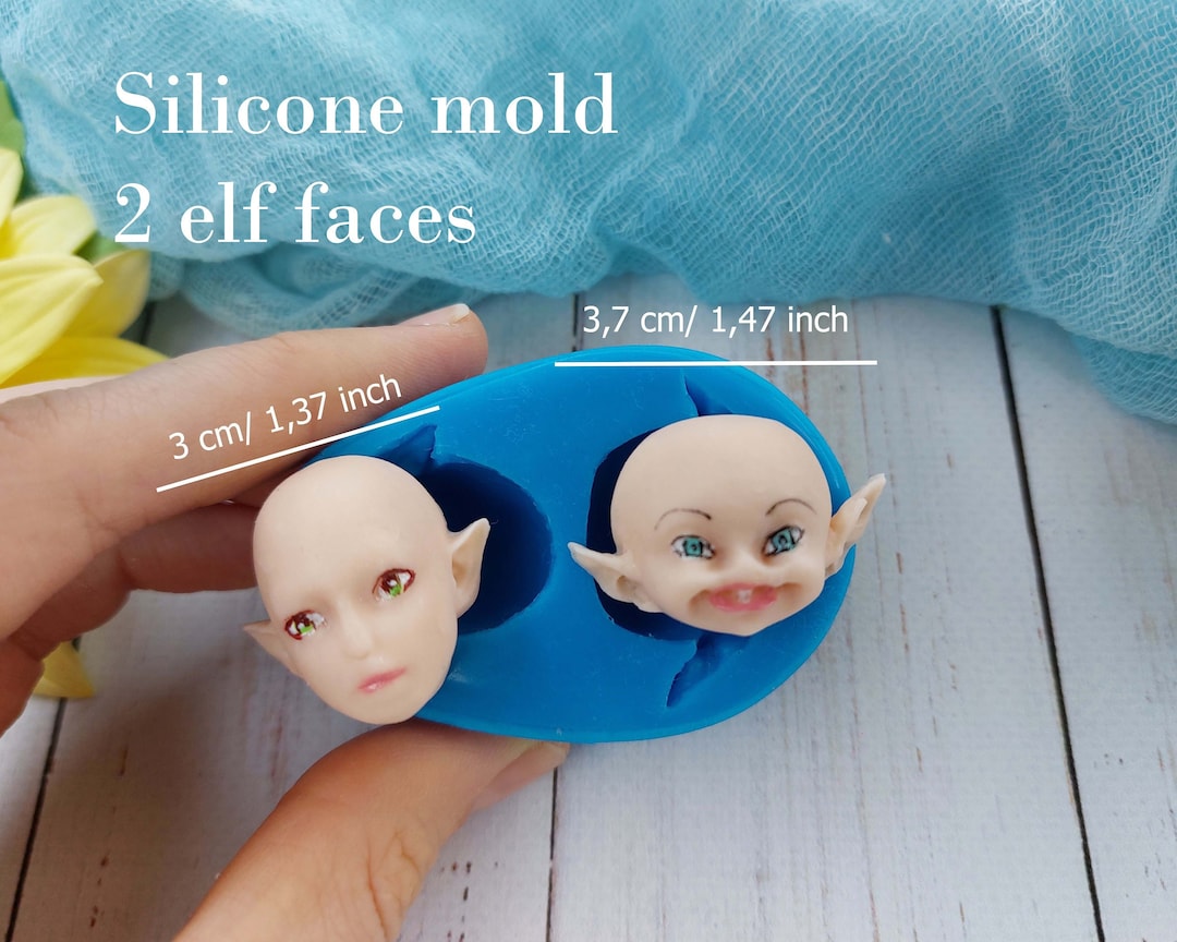 Silicone Mold Elf Faces/ Doll Faces Size 3х3 Cm/1,37х1,37 Inch Doll ...