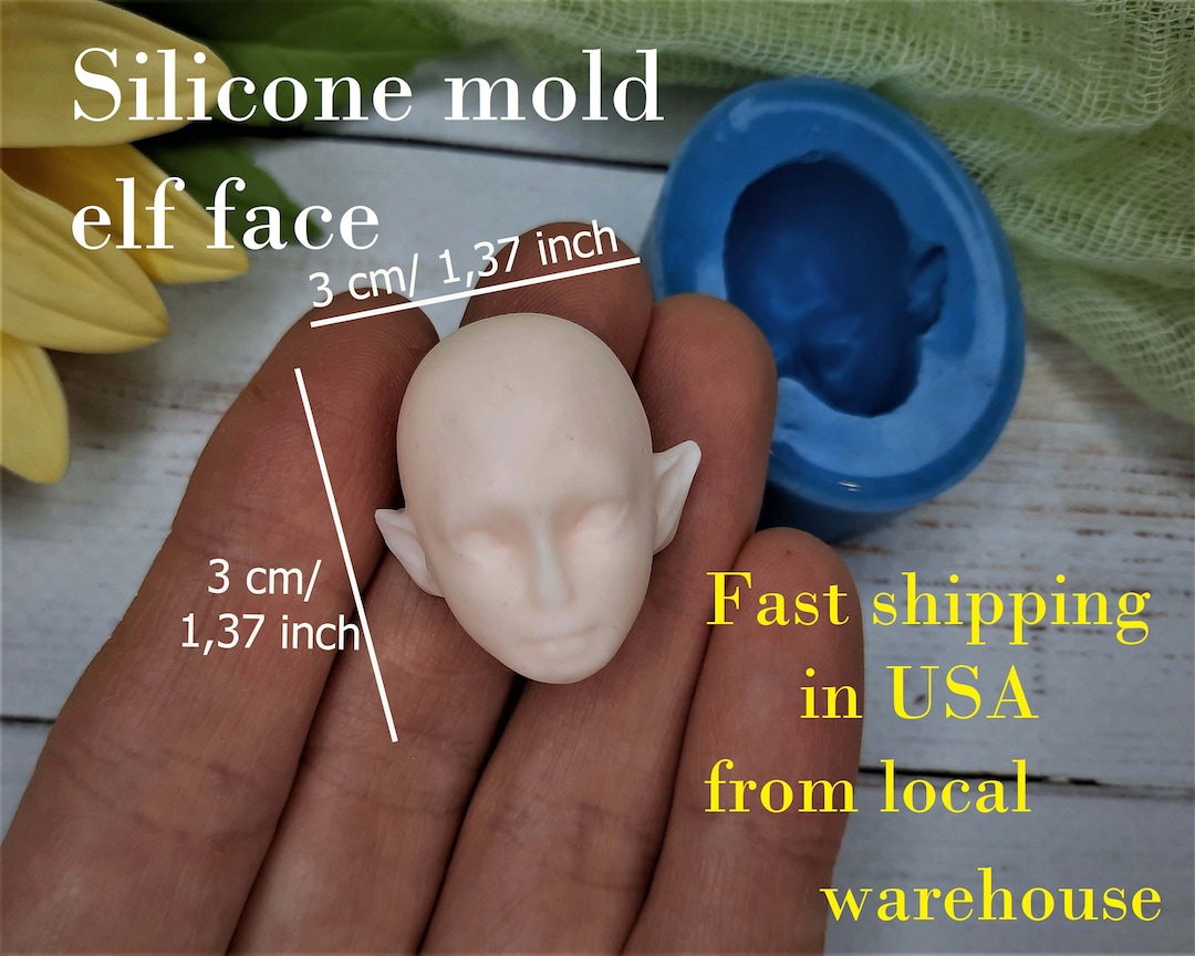 Silicone Mold Elf Face, Doll Face Size 3х3 Cm/1,37х1,37 Inch for ...